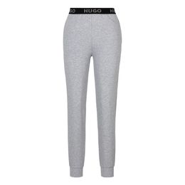 Homewearhose HUGO UNDERWEAR "SPORTY LOGO_PANTS", Damen, Gr. M, N-Gr, grau (medium grau 036), Sweatware, Obermaterial: 66% Baumwolle, 30% Polyester, 4% Elasthan, unifarben, Basic lang, Hosen Homewearhose, mit Markenlabel