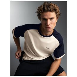 TRIGEMA Herren T-Shirt "TRIGEMA Oversized Raglan T Shirt"natur, Basic, Gr. L, Single Jersey, 100% Baumwolle, Shirts