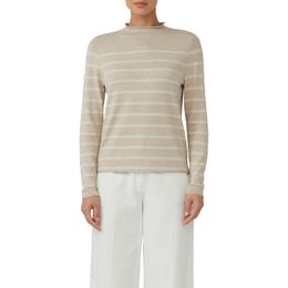 Damen Strickpullover, beige, Gr. 40, s.Oliver BLACK LABEL, gestreift, Strick, Obermaterial: 100% Baumwolle, Pullover, mit Streifen Muster