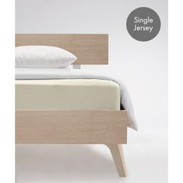 Spannbettlaken Fleuresse "Jenny C aus feinf&auml;digem Mako-Jersey", beige (creme), L:200cm, Single-Jersey, Obermaterial: 100% Baumwolle, Bettlaken, Spannbettlaken, f&uuml;r Matratzen bis 23 cm H&ouml;he