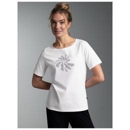 TRIGEMA Damen T-Shirt "TRIGEMA T Shirt mit Strass Motiv "Schnecke""wei&szlig;, Basic, Gr. XL, Single Jersey, 100% Baumwolle, Shirts