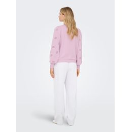 Only Damen Sweatshirt "ONLFEMME L/S PUFF EMBROIDERY UB SWT"winsome orchid, Gr. XS, unifarben, Sweatware, Obermaterial: 60% Baumwolle, 40% Polyester,