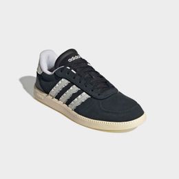 Damen Sneaker "BREAKNET SLEEK", adidas Sportswear, Gr. 39, schwarz, Leder, Synthetik, Schuhe, inspiriert vom Design des adidas handball spezial