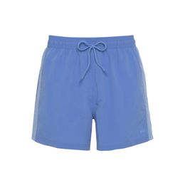 H.I.S. H.I.S Herren Badeshorts, blau, Gr. L, kontrastfarbene Details, unifarben, Recycling-Polyester, Badehosen