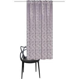 Vorhang Home Wohnideen, B:135cm H:175cm, grau, Polyester, K&uuml;che, Gardinen, "GINGKO", Verdunkler, jacquardgemustertes Gingko-Blatt-Motiv, 100%