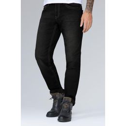 CAMP DAVID Herren Comfort-fit-Jeans, schwarz, Gr. 42, Abriebeffekte, Denim/Jeans, Material: 98% Baumwolle, 2% Elasthan, Zusatz: Enth&auml;lt nichttextile