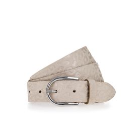 Tamaris Damen Lederg&uuml;rtel, beige, Gr. 95, Rindsleder, G&uuml;rtel, schiemernde Pr&auml;gung im Animal-Design