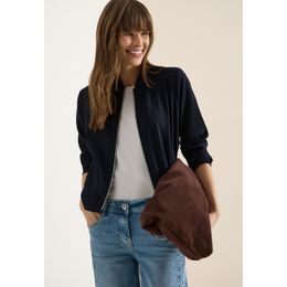 Cecil Damen Kurzjacke, blau, Gr. XXL, unifarben, Stoff, 95% Polyester, 5% Elasthan, Jacken, mit Glitzerdetail