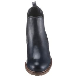 Tamaris Damen Chelseaboots, Gr. 36, blau, Leder, Schuhe, mit beidseitigem Stretcheinsatz
