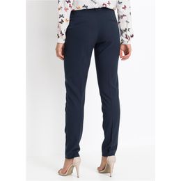 bonprix Damen Anzughose "Anzugshose", blau, Gr. 48, Obermaterial: 76% Polyester, 22% Viskose, 2% Elasthan, Hosen, aus Polyester, Viskose und