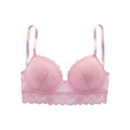 Vivance Damen Push-up-BH "Julia", Gr. 75, rosa, Spitze, Obermaterial: 60% Polyamid, 35% Polyester, 5% Elasthan, BHs, aus Jacquardspitze in leichter