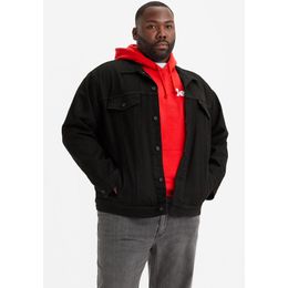 LEVI'S&reg; PLUS LEVI'S PLUS Herren Jeansjacke "BIG TRUCKER", schwarz, Gr. 4XL, unifarben, Denim/Jeans, Obermaterial: 99% Baumwolle, 1% Elasthan, Jacken, mit