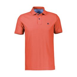 Poloshirt Lerros, Herren, Gr. 3XL, vivid rot, Single Jersey, Obermaterial: 60% Baumwolle, 40% Polyester, unifarben, normal h&uuml;ftbedeckend, Rundhals, Shirts Poloshirt, mit Logo-Stickerei, kurzarm