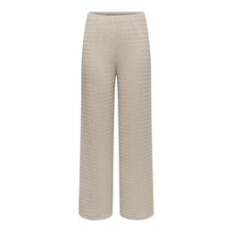 Only Damen Schlupfhose "ONLILSE PANT STRUCTURE JRS NOOS", beige, Gr. XL, unifarben, Jersey, Obermaterial: 100% Polyester, Hosen, Kunstfaser, regular