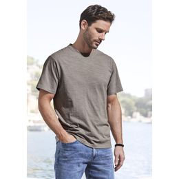 John Devin Herren T-Shirt "mit Slub-Garn Struktur", grau, Gr. M, meliert, Slub, Obermaterial: 100% Baumwolle, Shirts, aus leichter, strukturierter