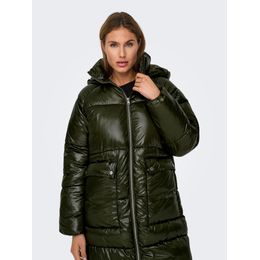 Only Damen Steppmantel "ONLSKY OVERSIZED PUFFER COAT CC OTW", gr&uuml;n, Gr. S, unifarben, Steppware, Obermaterial: 100% Polyester, M&auml;ntel