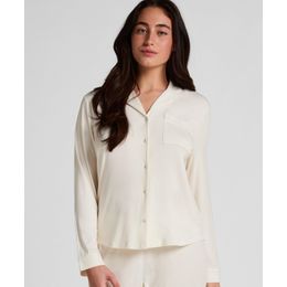 Hunkem&ouml;ller Pyjama HUNKEM&Ouml;LLER "Jersey-Hose Essential", Damen, Gr. L, wei&szlig;, 92% Viskose, 8% Elasthan, Homewear-Sets Pyjama