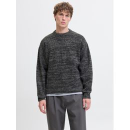 Jack & Jones JACK & JONES Herren Rundhalspullover "JJESOHO OLLIE KNIT CREW NECK SN", grau, Gr. L, unifarben, Strick, Obermaterial: 51% Polyester, 41% Polyacryl,