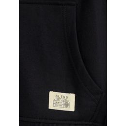 Blend Herren Kapuzensweatjacke "BHNOAH", schwarz, Gr. S, kontrastfarbene Details, unifarben, Sweatware, Obermaterial: 60% Baumwolle, 40% Polyester,