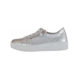 Gabor Damen Sneaker "Gabor Sneaker Leder", Gr. 38,5, silber, Leder, Schuhe