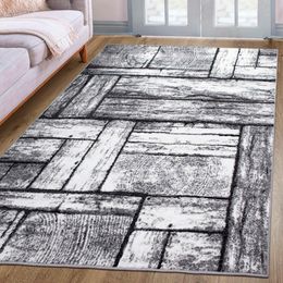 Teppich OTTO HOME, B:200cm H:8mm L:300cm, grau, Kunstfaser, Wohnzimmer, Teppiche, "Sierning", softer Flor, Kurzflor, modernes Design, in Holz-Optik