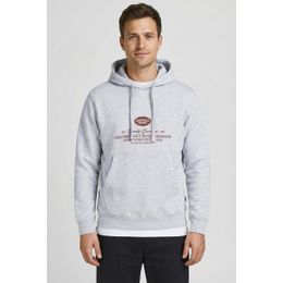 Jack & Jones JACK & JONES Herren Kapuzensweatshirt "JORGREENE BRANDING SWEAT HOOD CH"hellwei&szlig; detail:melange, Gr. XXL, bedruckt, meliert, angeraute Sweatware,