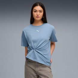 T-Shirt Puma "ESS RELAXED TEE", Damen, Gr. S, blau (cool blau), Jersey, Obermaterial: 100% Baumwolle, unifarben, relaxed fit normal, Rundhals, Shirts T-Shirt, Kurzarm, Rundhalsausschnitt