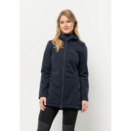 Jack Wolfskin Damen Softshellmantel "WINDHAIN COAT W", blau, Gr. XL, Hauptmaterial: 100% Polyester, M&auml;ntel