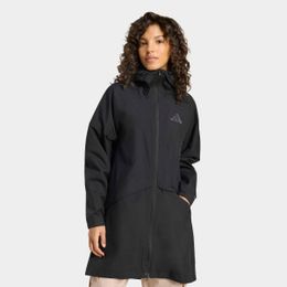 adidas terrex Damen Regenjacke "MULTI 2 LAYER CLIMAPROOF REGENPARKA", schwarz, Gr. S, Obermaterial: 100% Polyester, Jacken