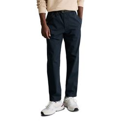 Marc O'Polo Herren Chinohose "mit integriertem G&uuml;rtel", blau, Gr. L, MARC O'POLO DENIM, unifarben, Obermaterial: 97% Baumwolle, 3% Elasthan, Hosen