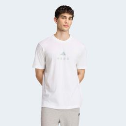 T-Shirt adidas Sportswear "M CT ILL Q2 T", Herren, Gr. L, wei&szlig;, Obermaterial: 65% Polyester, 35% Baumwolle, normal, Rundhals, Shirts T-Shirt