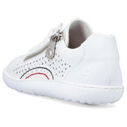Rieker Damen Sneaker, Gr. 38, wei&szlig;, Leder, Schuhe, mit seitlicher Perforation
