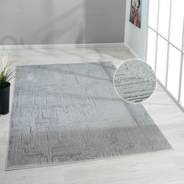 Teppich OTTO HOME, B:60cm H:9mm L:90cm, grau, Kunstfaser, Wohnzimmer, Teppiche, "Brakel", dezenter Glanz, Schrumpf-Garn-Effekt, im Vintage-Look,