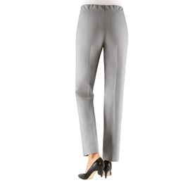 COME ON Damen B&uuml;gelfaltenhose, grau, Gr. 40, meliert, unifarben, 65% Polyester, 32% Viskose, 3% Elasthan, Hosen