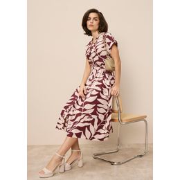Tamaris Damen Hemdblusenkleid "mit tailliertem Bindeg&uuml;rtel und Knopfleiste", lila, Gr. 40, gemustert, Web, Obermaterial: 100% Viskose, Kleider, aus