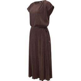 Ragwear Damen Plisseekleid "Galit YOUMODO", braun, Gr. S, Material: 65% Polyester, 35% Viskose, Kleider, Lockeres Plissee-Sommerkleid