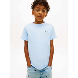 Tommy Hilfiger M&auml;dchen T-Shirt "MINI CORP T-SHIRT"sweet blau, Gr. 5, unifarben, Single Jersey, Obermaterial: 100% Baumwolle, Shirts, Kinder bis 16