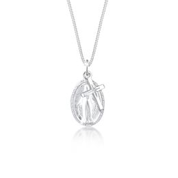 Elli Damen Kette mit Anh&auml;nger "Kreuz Marienbild Glaube Religion 925 Silber", 50, ohne Stein, Silber 925 (Sterlingsilber), L: 45silber, Silber 925