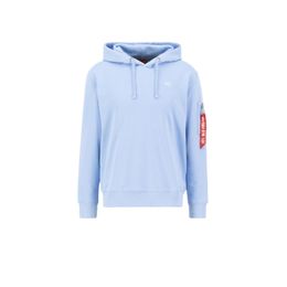 Hoodie Alpha Industries "X-Fit Hoodie", Herren, Gr. S, blau (light blau), Obermaterial: 80% Baumwolle, 20% Polyester, regular fit, Sweatshirts Hoodie