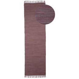 Teppich OTTO HOME "Handweb Uni, Wendeteppich", rosa (altrosa), B:70cm H:5mm L:240cm, Baumwolle, Teppiche, Teppich, Fleckerlteppich, reine Baumwolle, handgewebt, Uni, mit Fransen