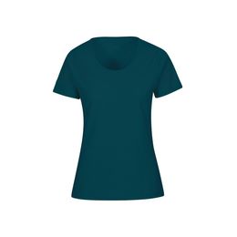 T-Shirt TRIGEMA "TRIGEMA Damen T Shirt aus Biobaumwolle", Damen, Gr. XL, saphir, Single Jersey, 100% Baumwolle (Bio-Baumwolle kbA), Basic, lang, ohne Ausschnitt, Shirts T-Shirt