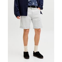 Jack & Jones Shorts JACK & JONES "JPSTRICK DYLAN ORIGINAL SHORTS", Damen, Gr. S, N-Gr, glacier gray, Web, Obermaterial: 98% Baumwolle, 2% Elasthan, unifarben, regular fit knielang, Hosen Shorts