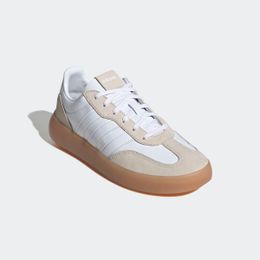 Damen Sneaker "BARREDA DECODE", adidas Sportswear, Gr. 40,5, wei&szlig;, Leder, Schuhe, inspiriert vom Design des adidas Handball Spezial