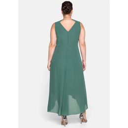 sheego Damen Abendkleid "Abendkleid", gr&uuml;n, Gr. 54, unifarben, Chiffon, 100% Polyester, Kleider