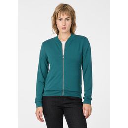 Ragwear Damen Sweatjacke "KENIANE"ocean gr&uuml;n, Gr. XL, unifarben, Sweatware, Obermaterial: 67% Polyester, 28% Viskose, 5% Elasthan, Sweatjacken,