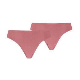 Puma Damen String "Puma WOMEN INVISIBLE COTTON STRINGS 2P", Gr. XL, rosa, Jersey, Obermaterial: 88% Baumwolle, 12% Elasthan, Unterhosen, nahtlose