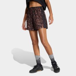 Shorts adidas Performance "WORKOUT ESSENTIALS LEOPARD GEWEBTE", Damen, Gr. XS, N-Gr, earth strata, schwarz, normal, gr., Obermaterial: 100% Polyester, Hosen Shorts, Topseller