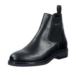 Chelseaboots Gant "Prepdale", Herren, Gr. 45, schwarz, Leder, Schuhe Chelseaboots, mit Stretcheinsatz