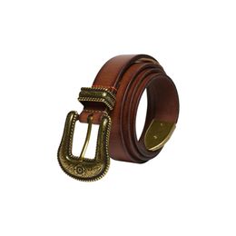 Superdry Damen Lederg&uuml;rtel "SKINNY WESTERN BELT"argan oil braun, Gr. S, unifarben, B&uuml;ffelleder, G&uuml;rtel, aus B&uuml;ffelleder, mit Casual Passform,