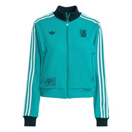 adidas originals Sportsweatjacke 'FC Liverpool Terrace Icons' Damen Gr&ouml;&szlig;e L t&uuml;rkis / schwarz / wei&szlig;